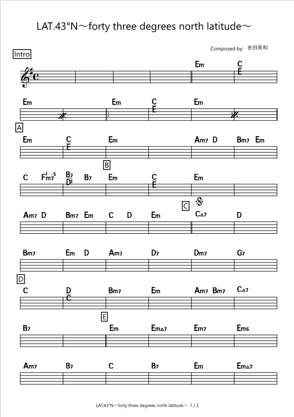 LAT.43°N〜forty three degrees north latitude〜 | DREAMS COME TRUE | コード進行さくら
