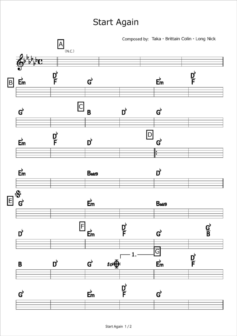 Start Again | ONE OK ROCK | コード進行さくら